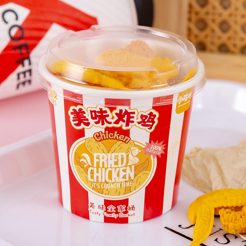 9 Pcs/set Creative Fried Chicken Eraser Simulation Food Rubber Kids ...