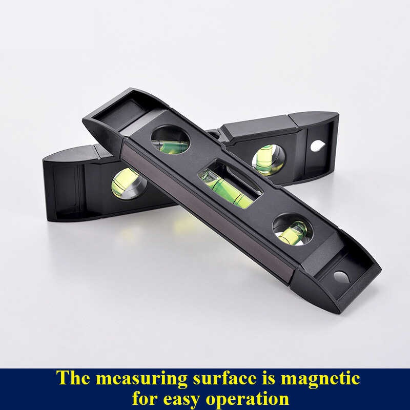 Horizontal Ruler 3 Bubble Spirit Level Magnetic ABS Shell Mini Pocket ...