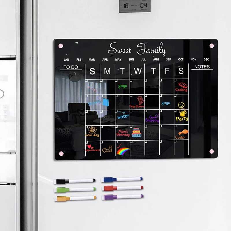 Malinis na Acrylic Fridge Magnetic Calendar Board Daily Planner Weekly ...