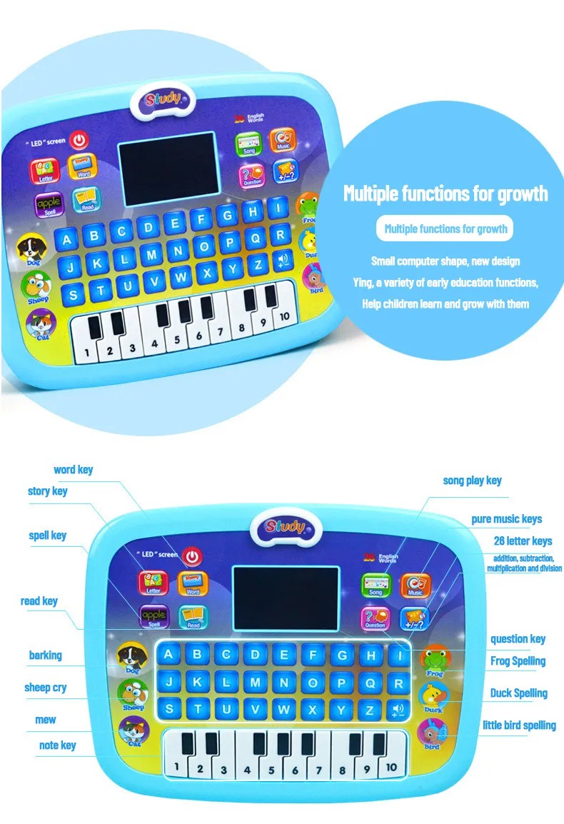 Kids Educational Learning Computer Tablet Learning Toys Baby Character ...