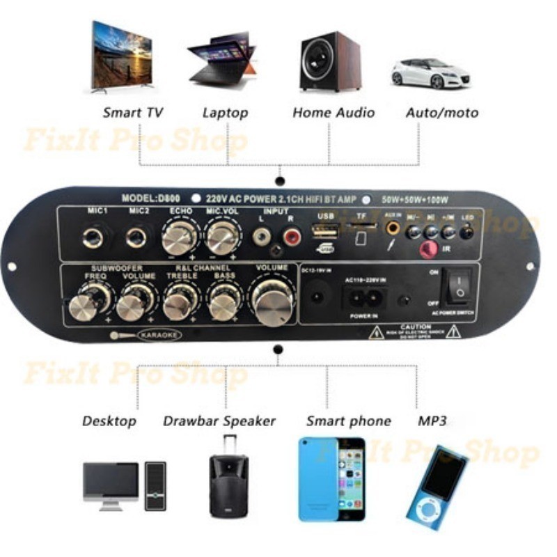 2.1 Channel Bluetooth Multi-function Digital Power Amplifier Board High ...