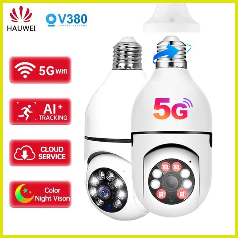Huawei V380 CCTV Bulb Camera 1080P Smart Security WiFi Camera 360 ...