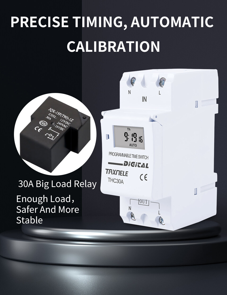 Weekly 7 Days Programmable Digital Timer Switch THC-30A Relay Timer ...