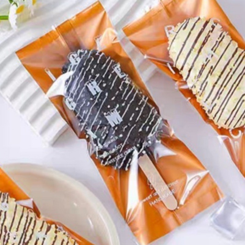 100pcs Ice Cream Heat Seal Wrapper Graham Bar Packaging 8x19 Ice Cream ...