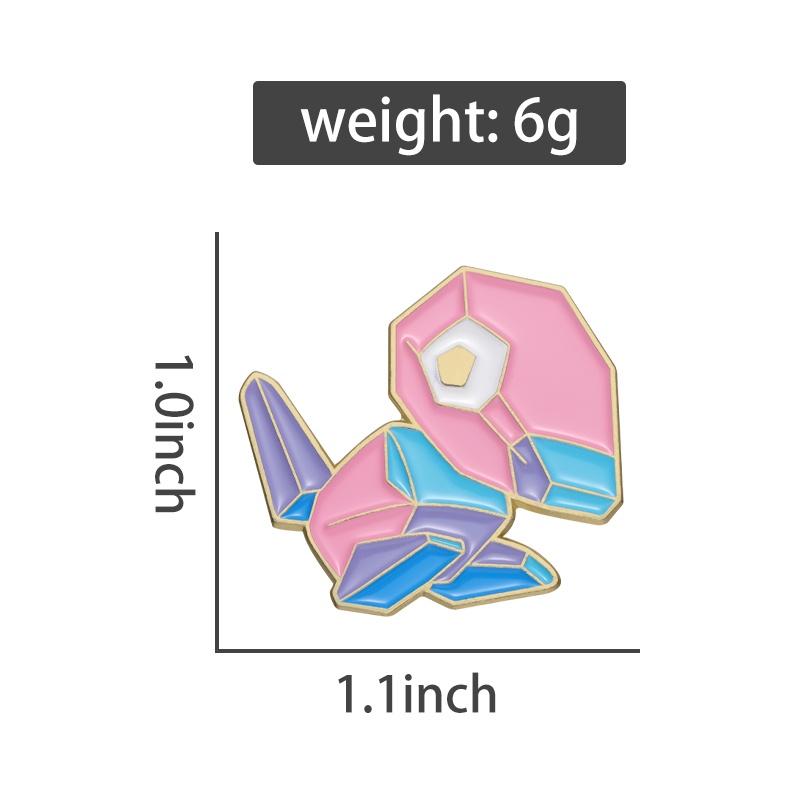Japanese Anime Pokémon Enamel Brooch Cartoon Porygon Backpack Badge ...
