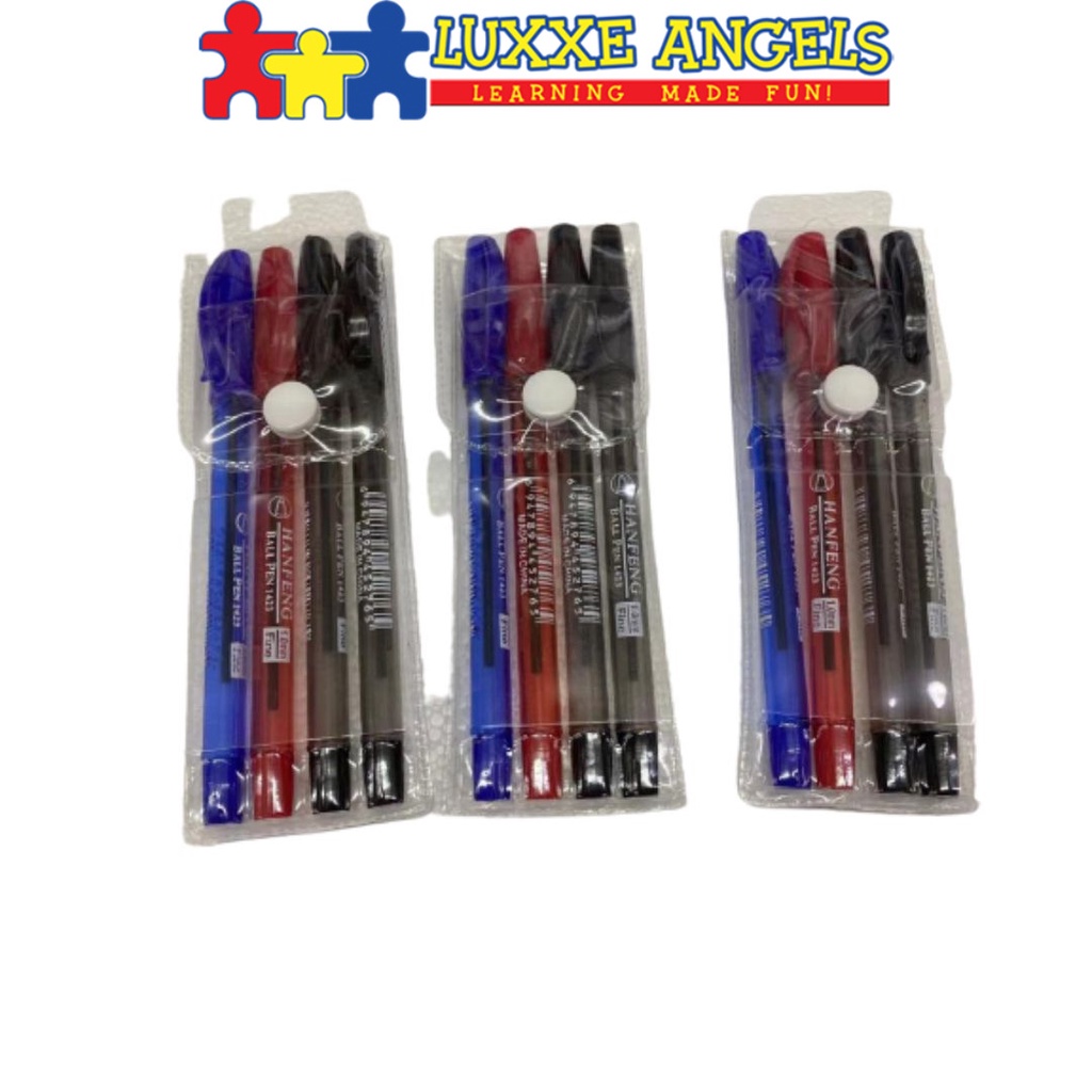 Luxxe Angels 4 Pens in One Set ( 2 Black Red and 1 Blue Stationery ...
