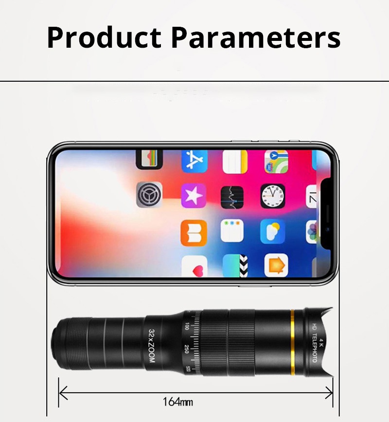 Universal Mobile Phone Monocular Telescope 22X 32X Camera Lens External ...