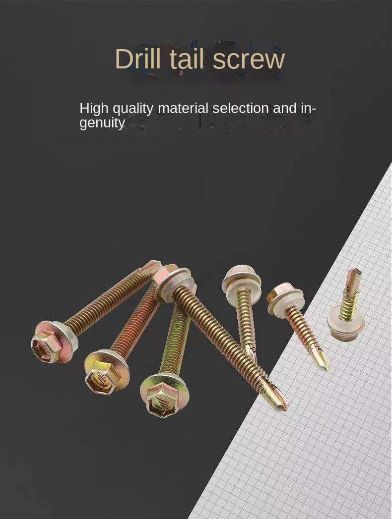 Hexagonal Drill Tail Screw Dovetail Wire Colored Steel Tile Nail Self ...