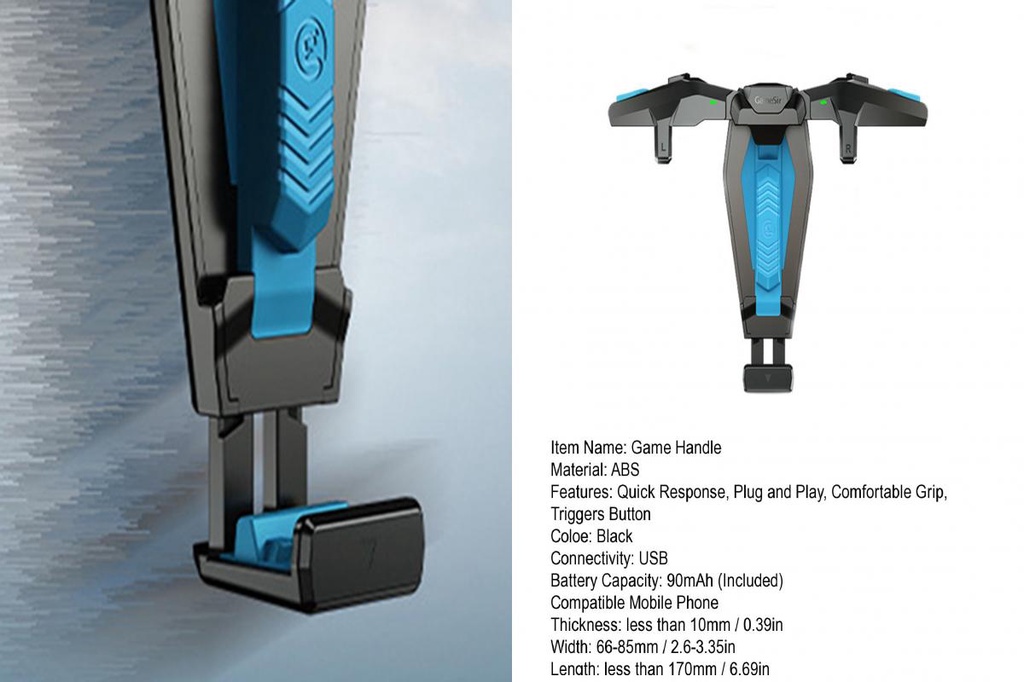 SGES 1 Set Mobile Game Handle Gamepad Joystick Triggers Button Foldable ...