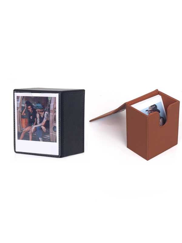 Fujifilm Universal Polaroid Paper Storage Box 5-inch Wide Leather Photo ...