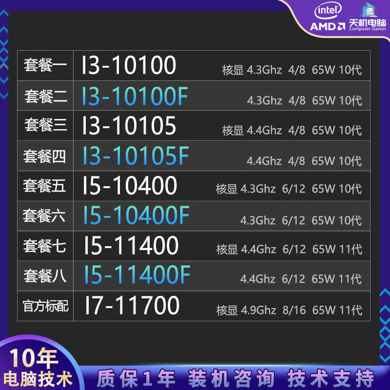 I3 10100 10105F i5 10400 10400F 11400 i7-11700 new CPU chip | Shopee ...