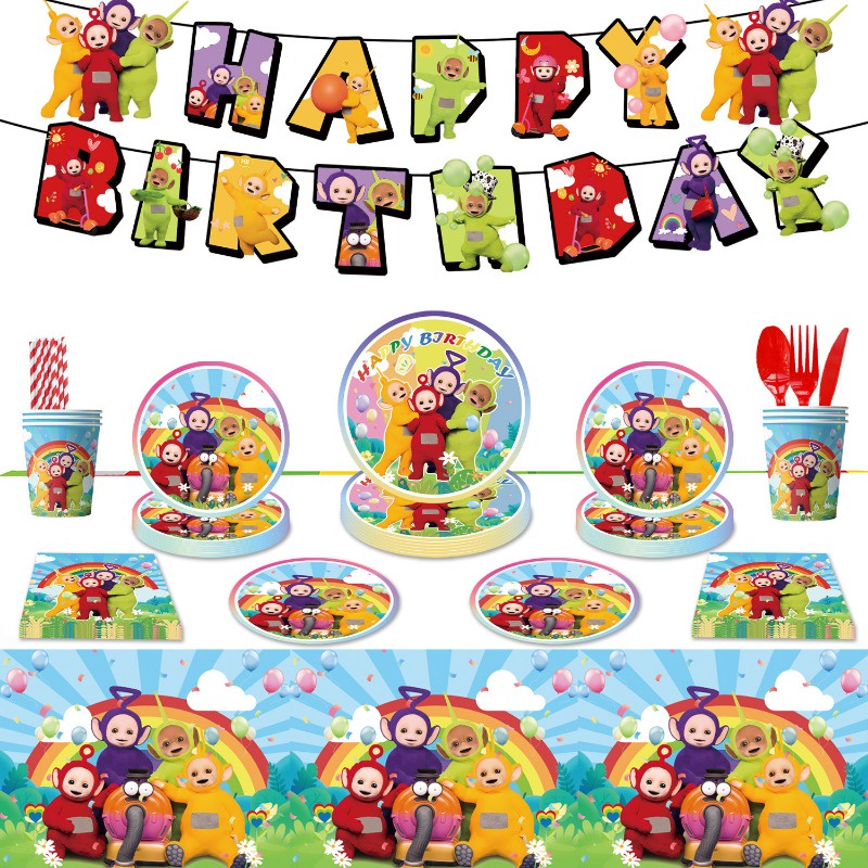 Teletubbies cartoon Themed Children's Birthday Party Set Cute Red ...