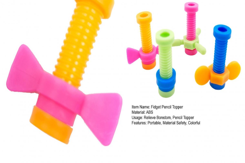 Lingoer| 4Pcs Fidget Pencil Toppers Pocket-sized Colorful Rotatable ...