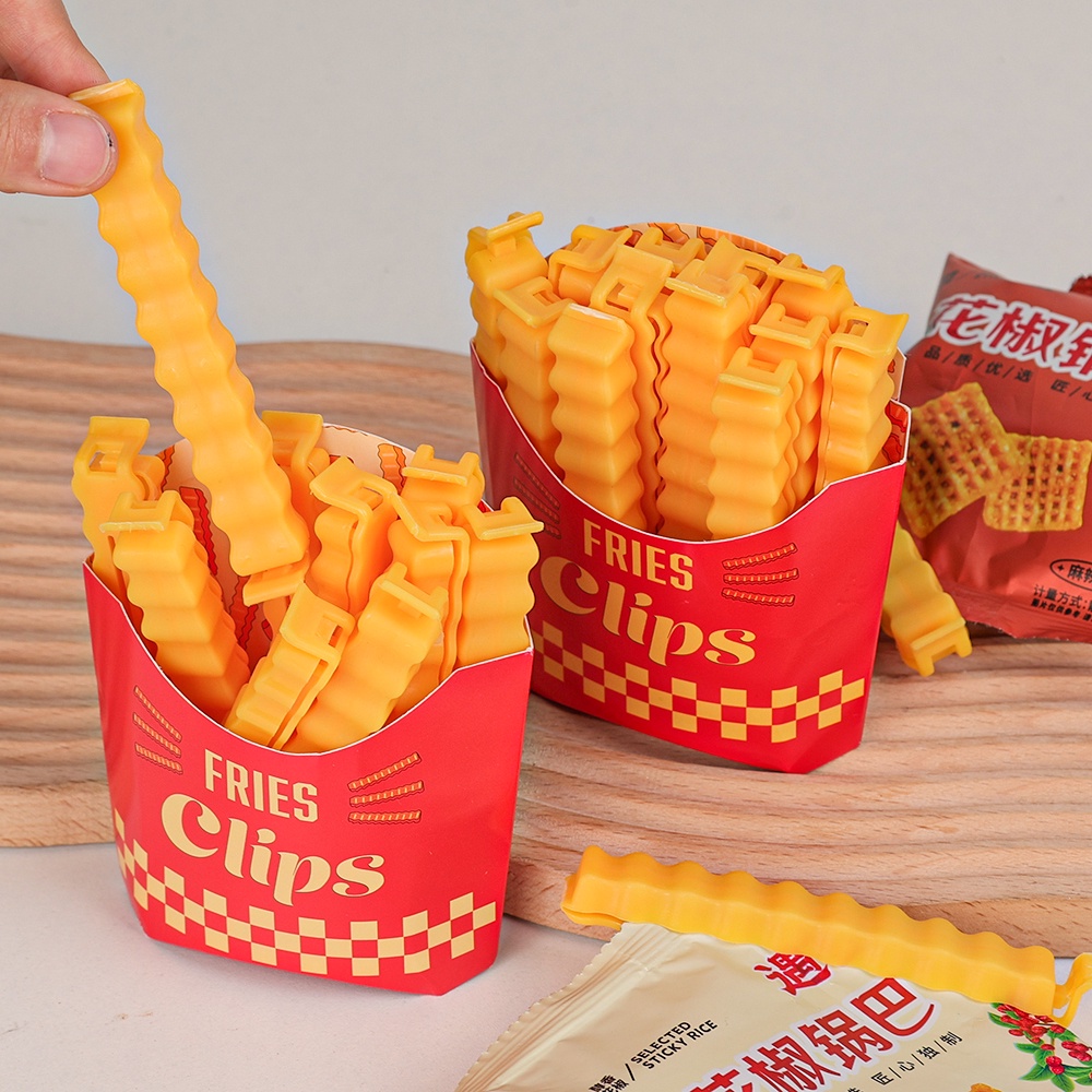 12 Pcs/ Kit Unique Plastic French Fries Styling Food Freshness Clip ...