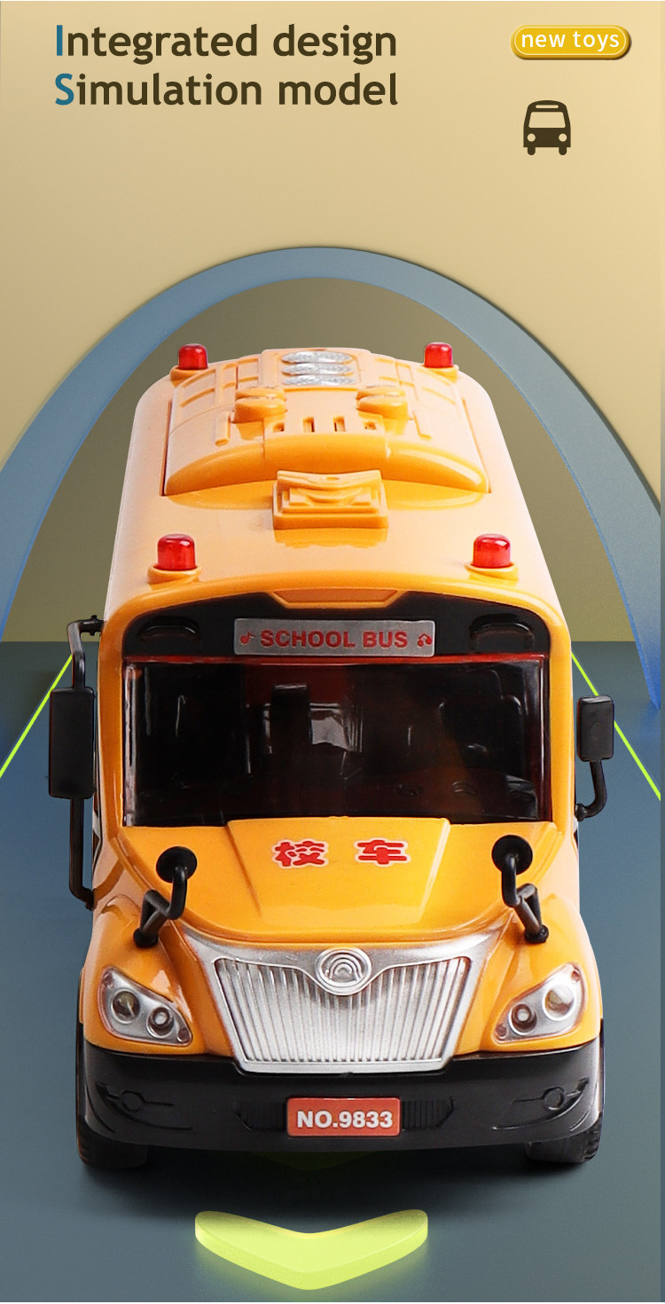 Big Size Simulation School Bus Toys Inertial Vehicle Diecast Model With ...