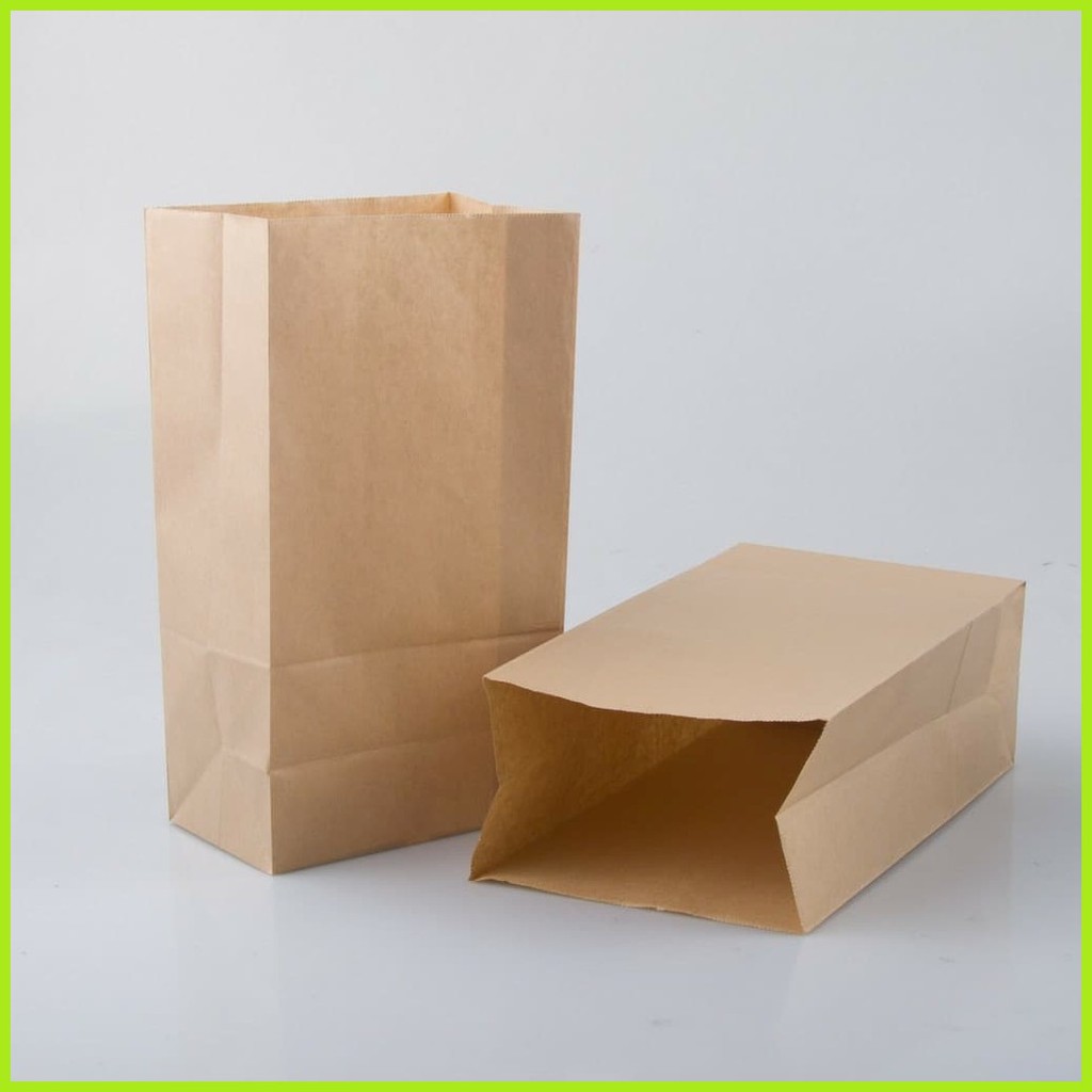 COD [#434] Disposable Paper Bag Grocery Shopping Bag Brown Kraft Supot ...