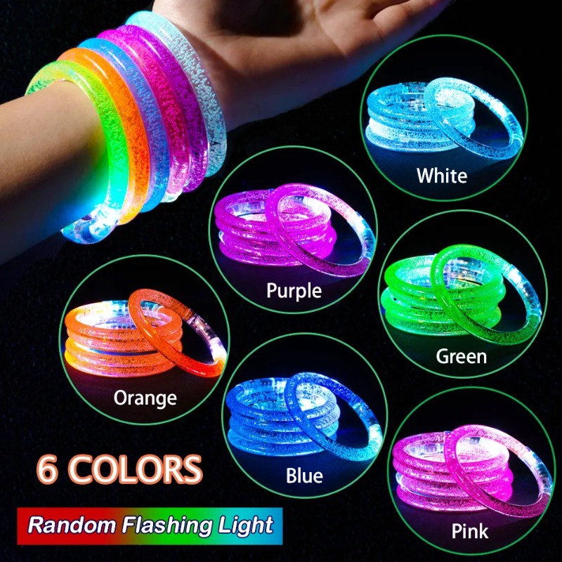 Led Glowing Bangles Bubble Bracelet Bar Concert Cheer Props Happy ...