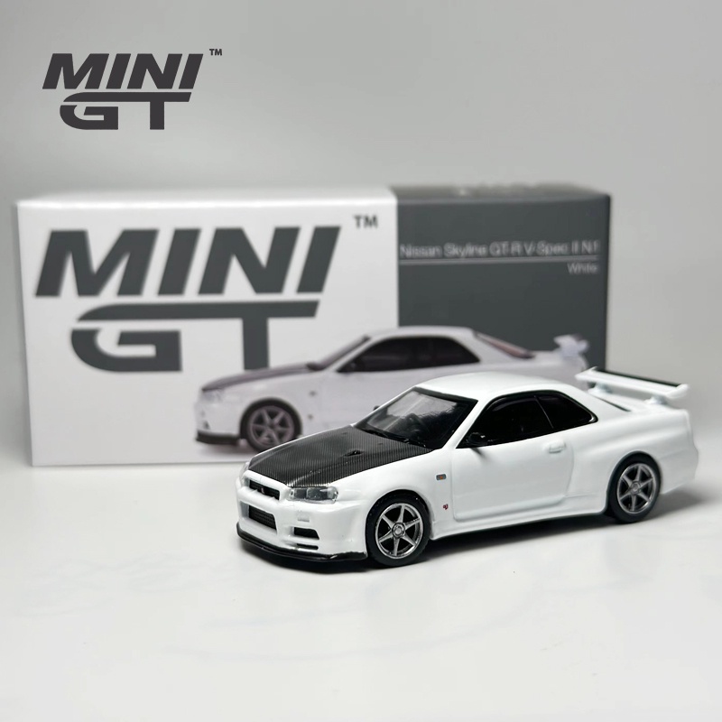 MINIGT 1:64 Skyline GTR R34 V-Spec II N1 White JDM alloy car model RHD ...