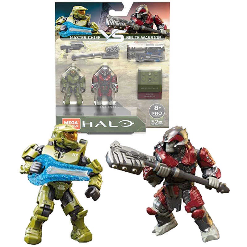 52Pcs Mega Bloks Construx Halo Master Brute Warrior Assembled Building ...