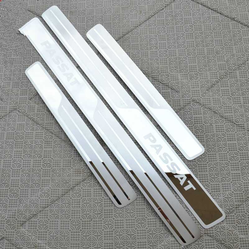 ぅバ Zinc-Aluminum Alloy Door Sill Scuff Plate Para Sa Vw Passat B5 B7 B6 ...