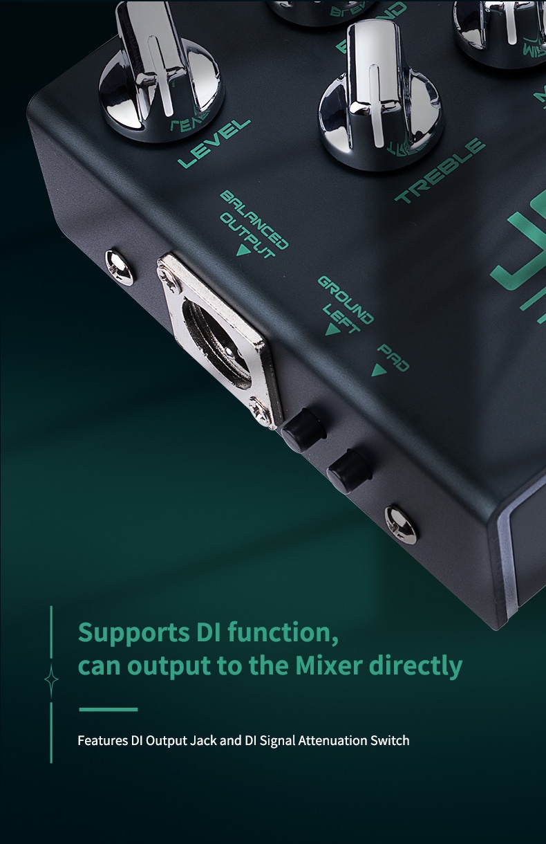 TIDAL WAVE by JOYO R-30: Bass Preamp Guitar Effect Pedal with 3-Band EQ ...