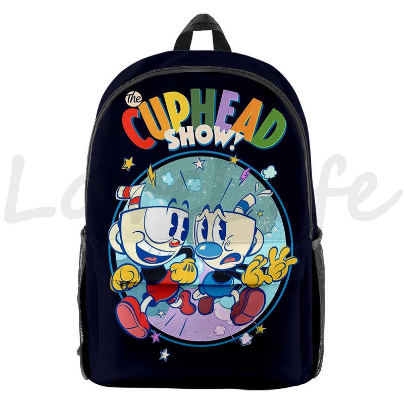Cuphead Mugman School Bags For Teenage Boys Girls Cartoon Anime ...