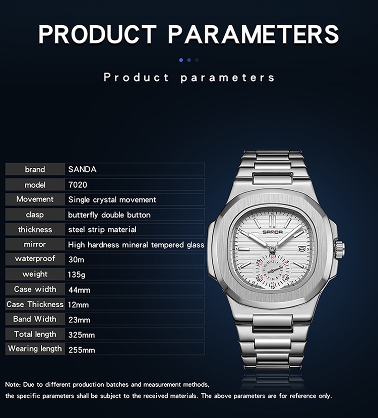 Sanda Men Direction Thread Business Leisure Fashion Single Calendar ...