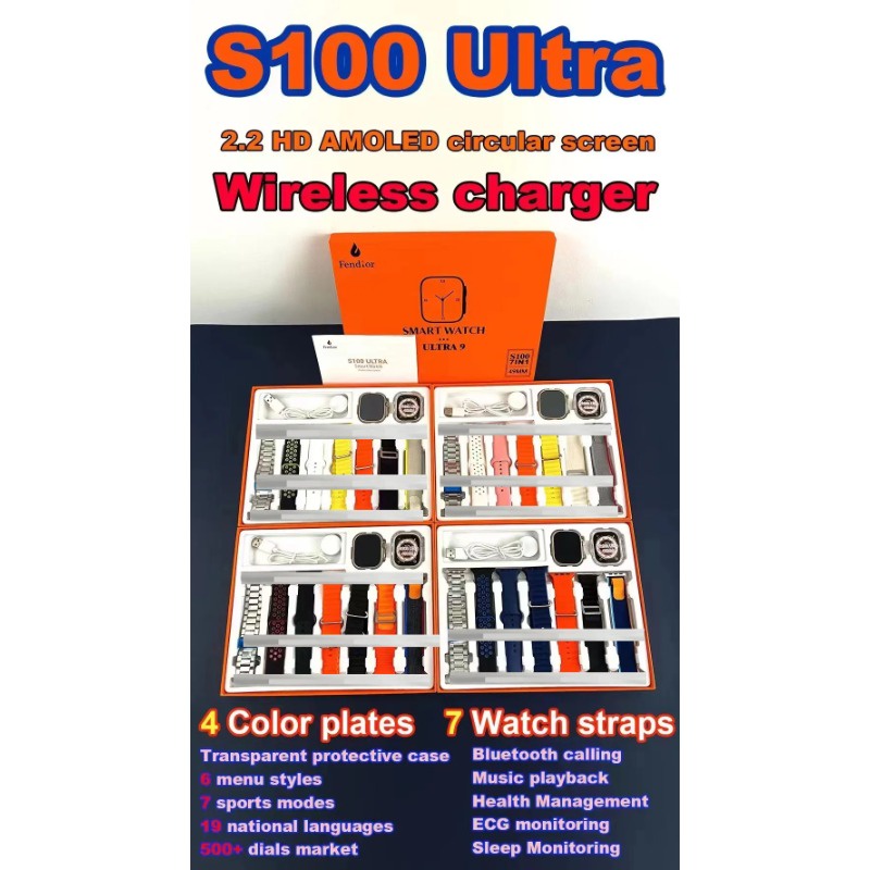 Original S100 Ultra 9 Reloj Sport 49mm Full Touch Screen Smart Watch 7 ...
