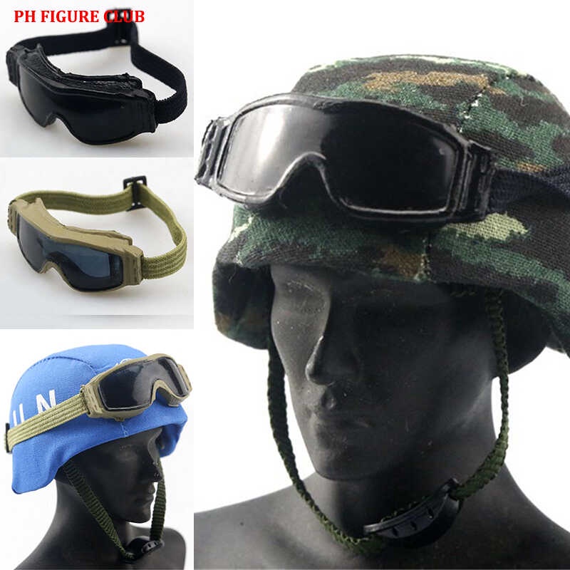 Desert Black Color 1 / 6 Scale Soldier Military Scene Battle Goggles ...