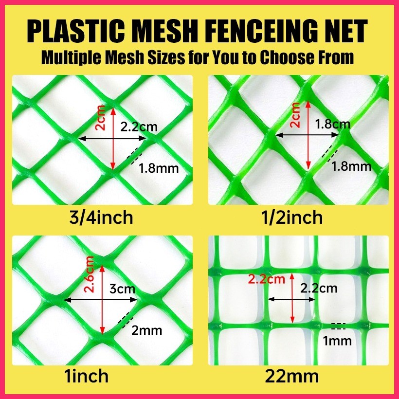 ☢︎ ⚽︎ Plastic Screen Fence Netting 1inch Mesh Fencing Chicken Net ...