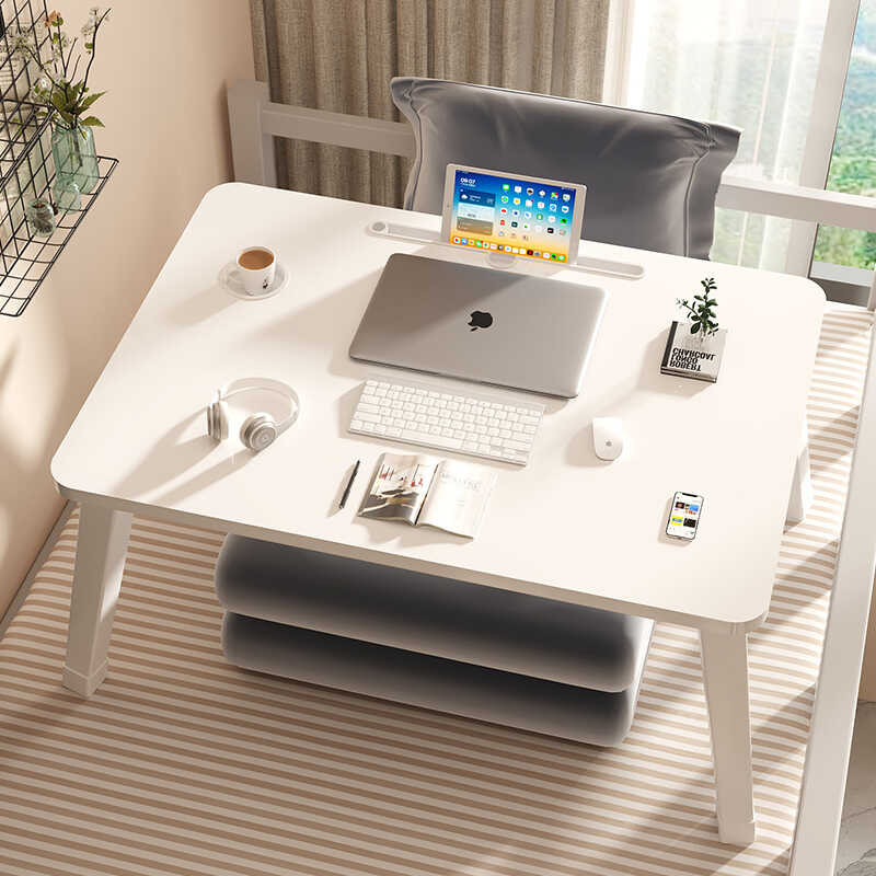 Small in bed, folded students table, dormitory top, college student ...