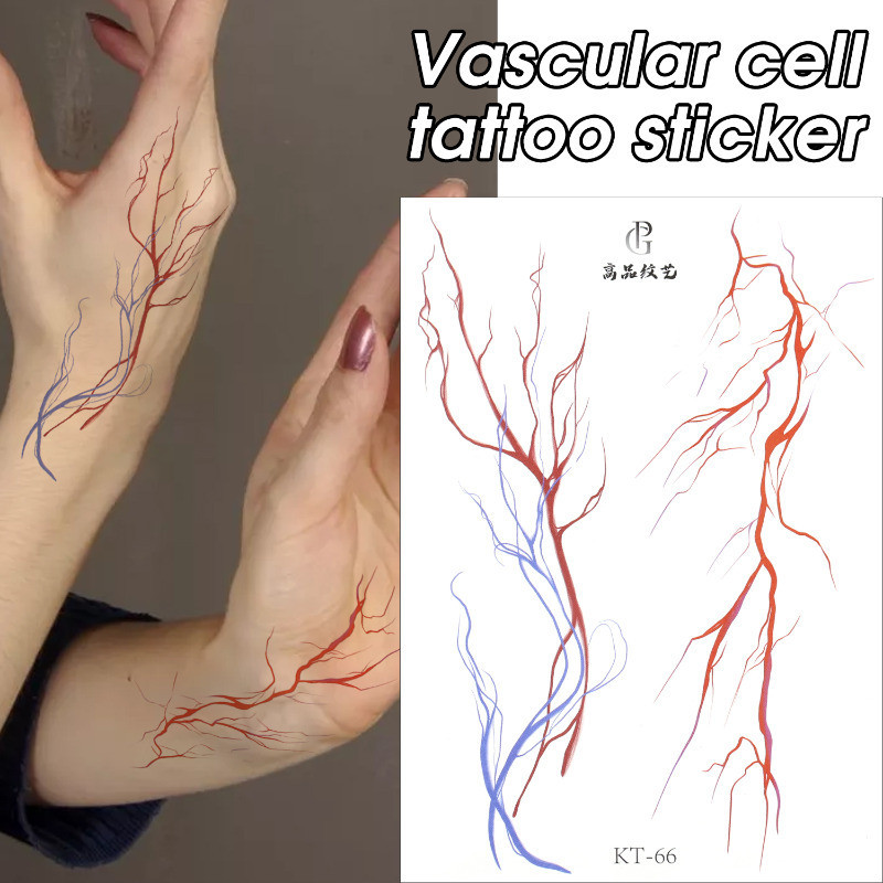 1/3/5Pcs Vascular Lightning Tattoo Stickers - DIY Body Art Decals ...
