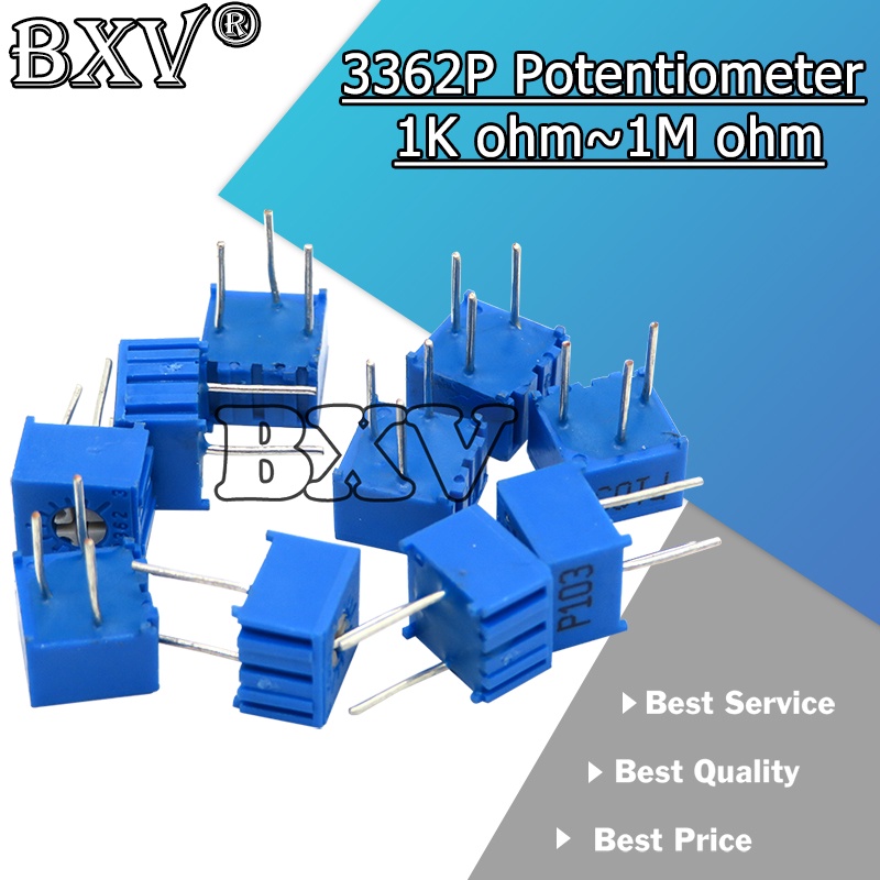 10PCS 3362P Trimpo Trimmer Potentiometer 101 201 501 102 202 502 103 ...