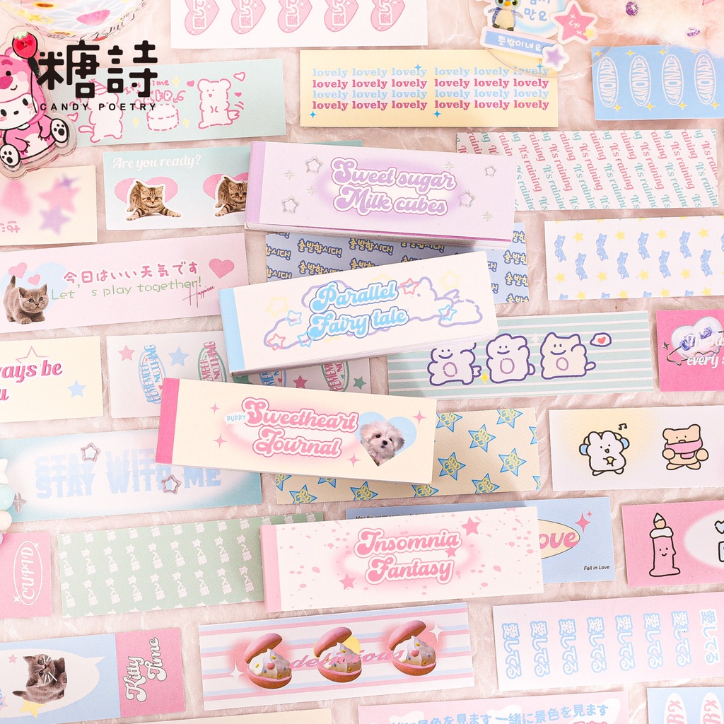 Korean Ins Cute Cartoon Mini Sealing Stickers Book K-pop Stars ...