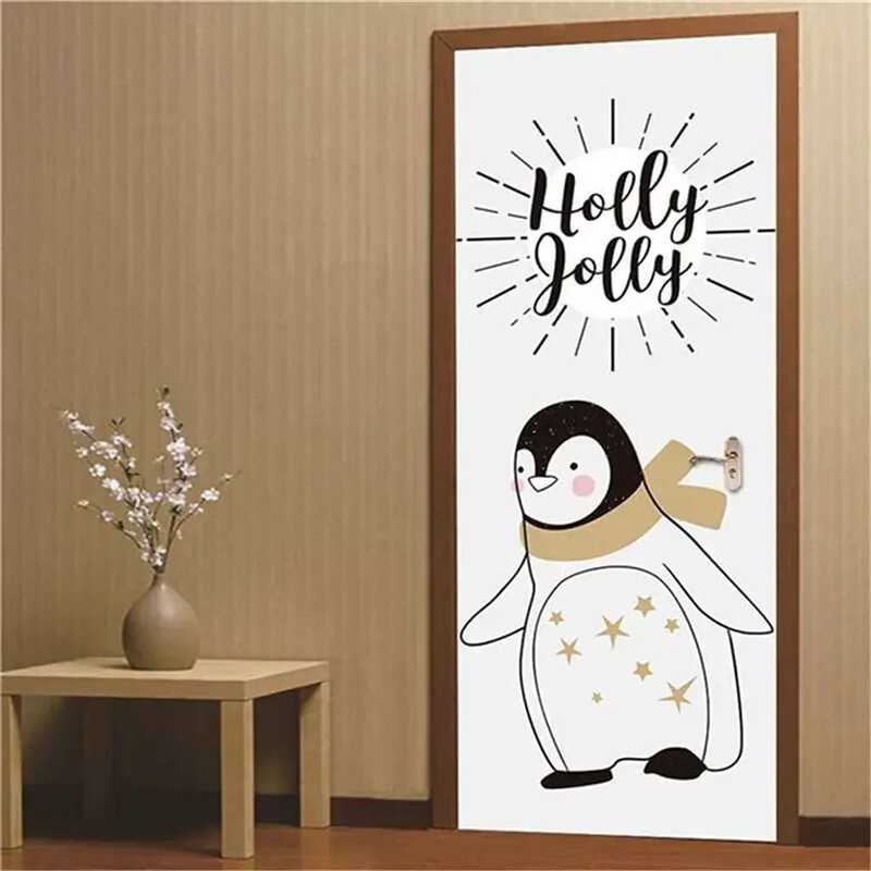 Cartoon Animal Stickers Kawaii Penguin Door Decals Lovely Wildlife ...