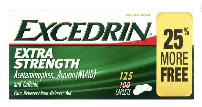 Excedrin Extra Strength Pain Reliever and Headache Medicine Caplets ...