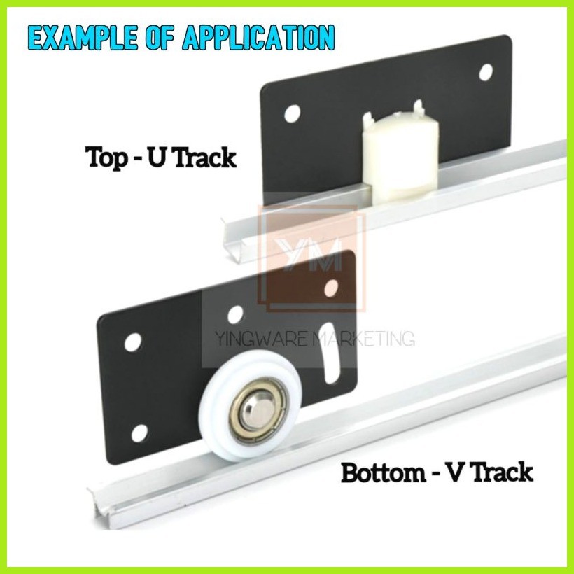 ㄨ Aluminium U track top and V track bottom sliding door wardrobe closet ...