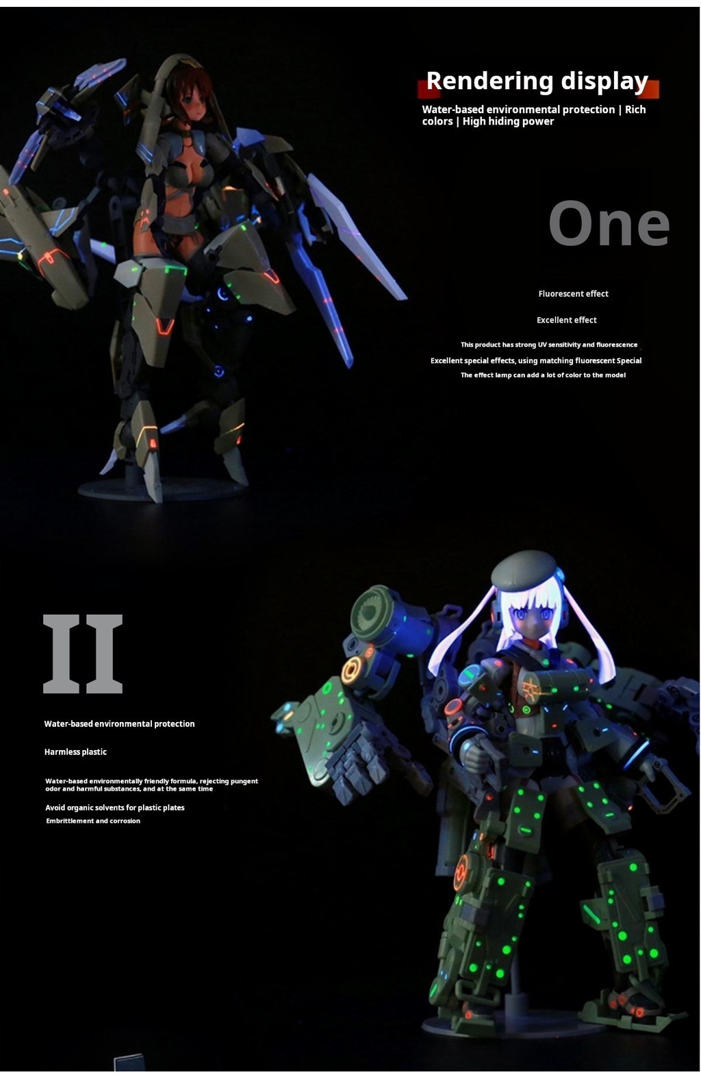 21 Colours Fluorescent Panel Liner Water-based Model for Gundam Gunpla ...