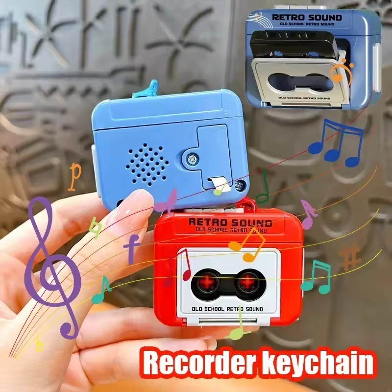 Retro Tape Recorder Keychain - Mini Player Commemorate Keyring ...