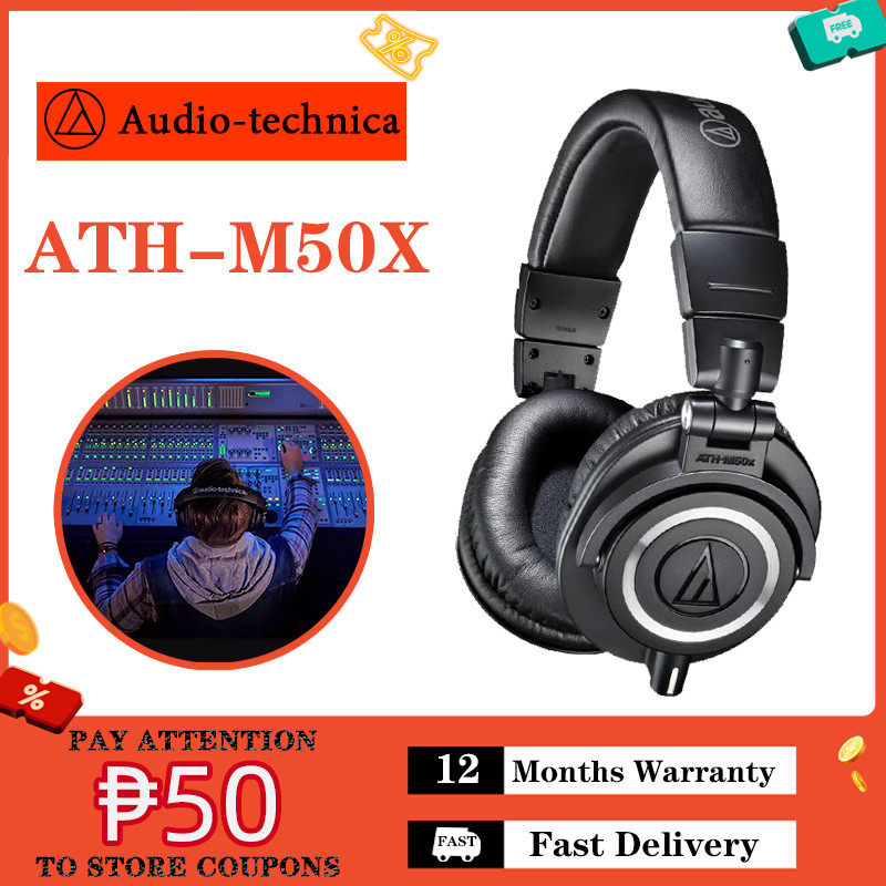 Audio-technica ATH-M50X Professional Closed-Back Studio Headset Monitor Wired Headset | Shopee ...