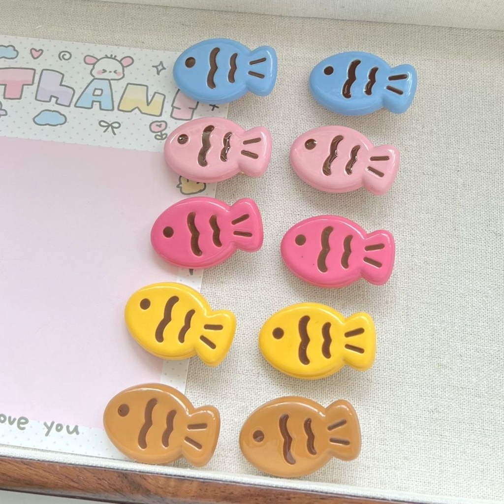 Cute Candy Color Thick Fish Roast Barrettes Sweet Girly Small Fish Bang ...
