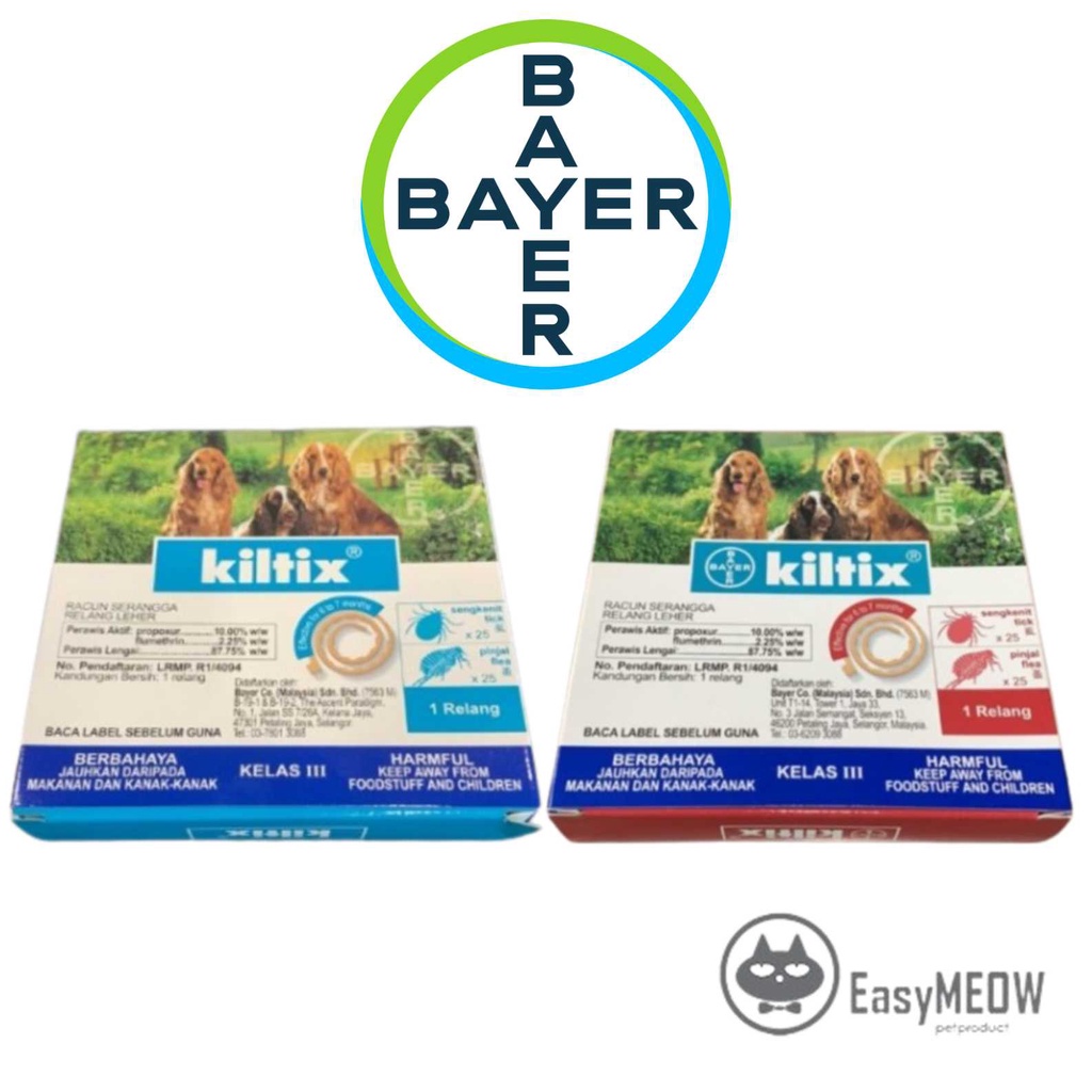 Bayer Anti Flea & Ticks Kiltix Collar (For Dog) Detick Coller M/L ...