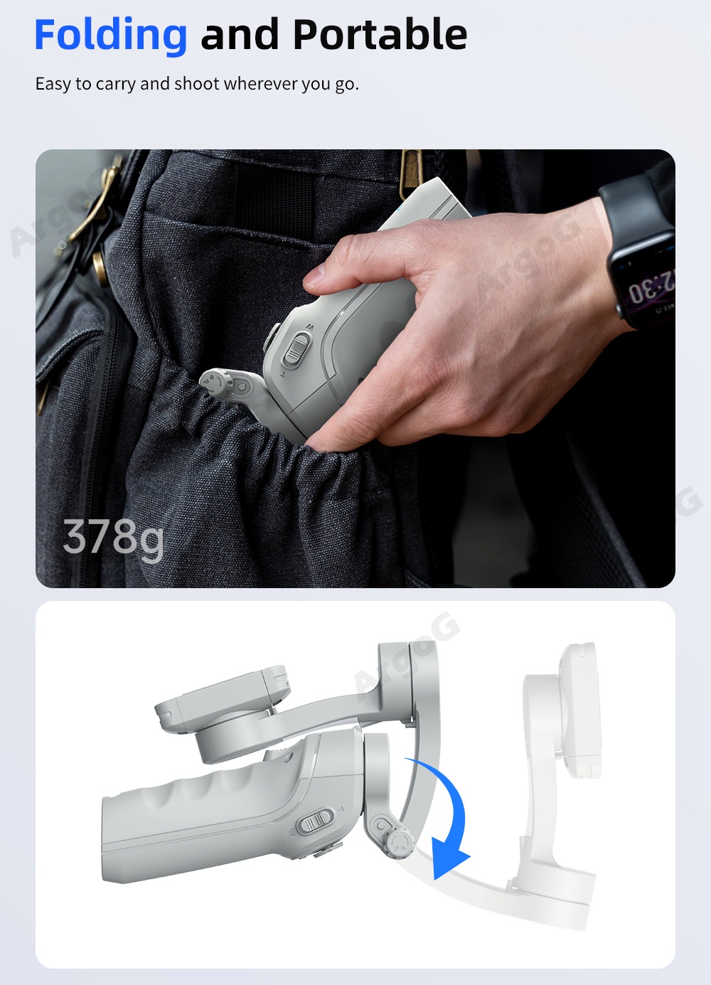 Gimbal Stabilizer for Smartphone 3-Axis Handheld Phone Gimbal with LED ...