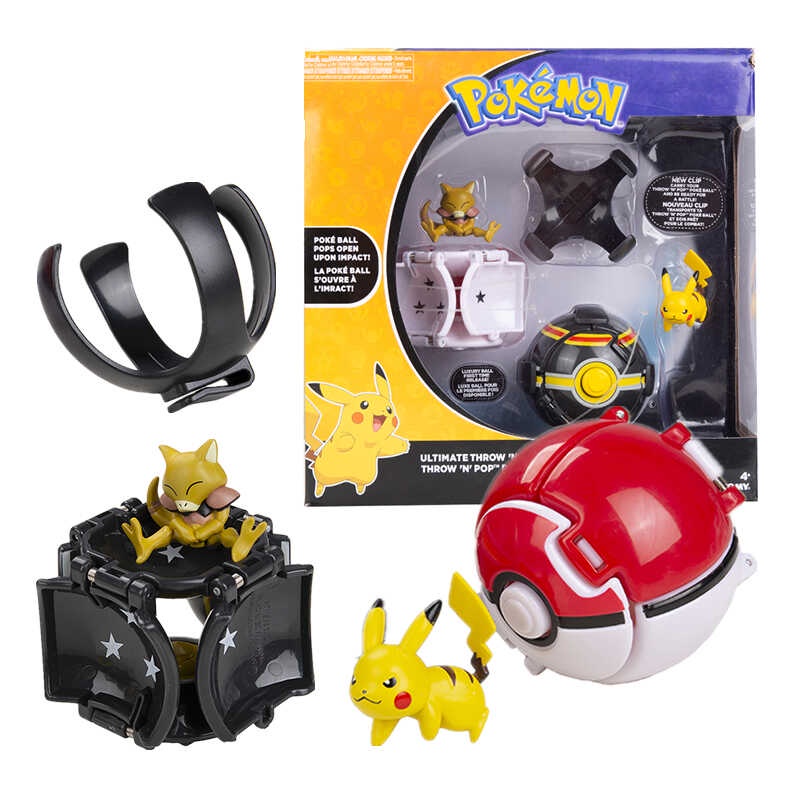TOMY Genuine Pikachu Abra With Claws Flip Elf Ball Pokeball Box ...