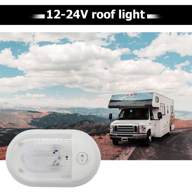 12-24V 24 LED Dome Light Interior Ceiling Lamp gamit ang Switch para sa ...