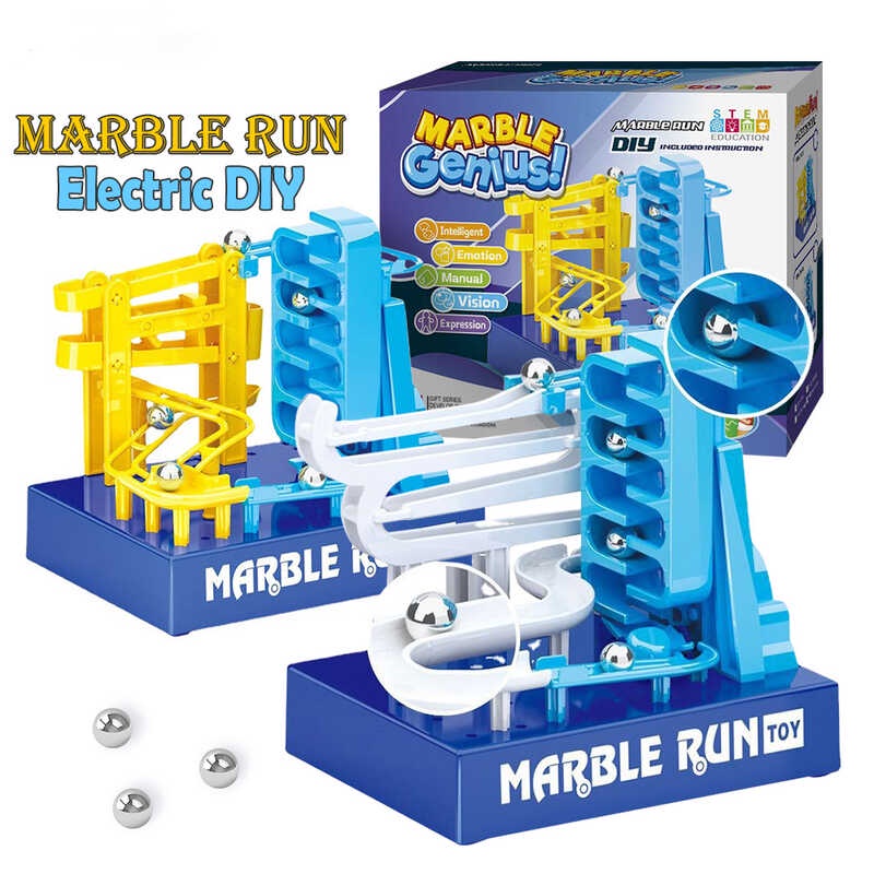 New DIY Building Blocks Electronic Construction Marble Run Race Track ...
