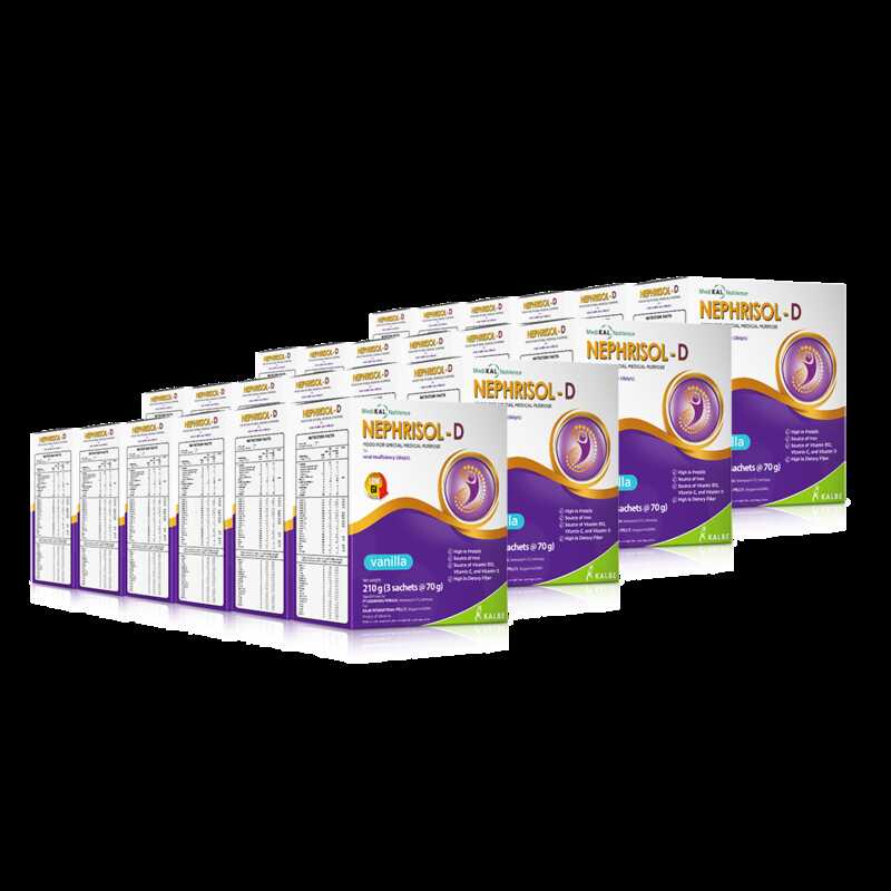 [CARTON] Nephrisol D Vanilla Low GI 210 grams High Protein Milk (24 x ...