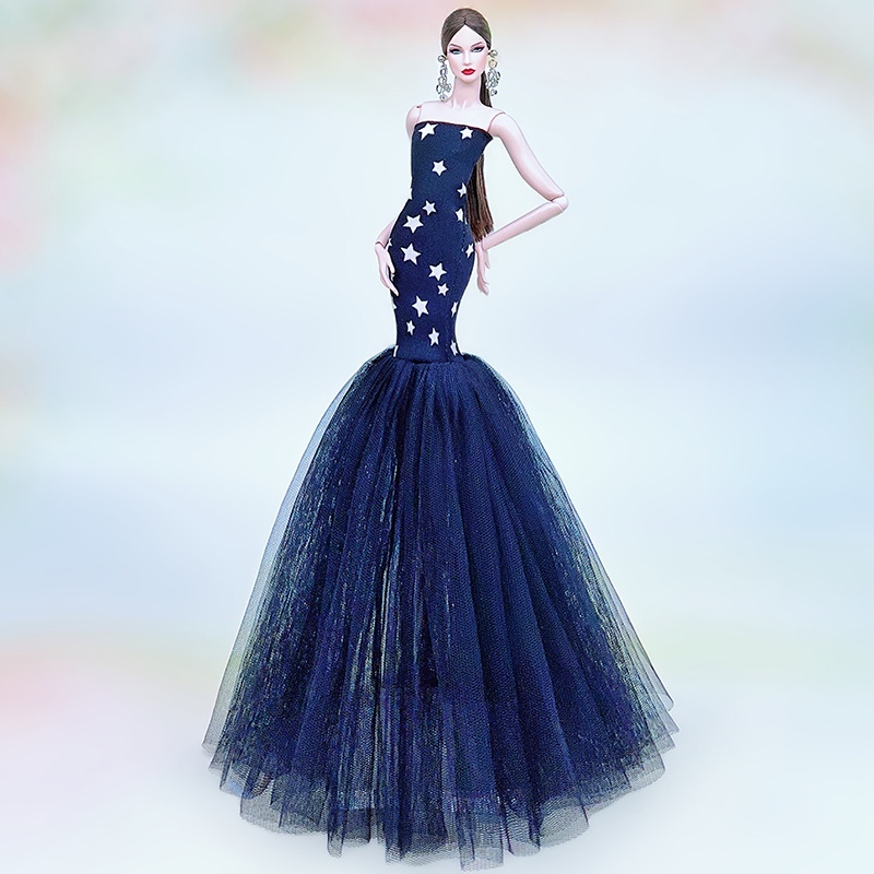 Multi-Color Mermaid Clothes For Barbie Doll Gown Handmade Fishtail ...