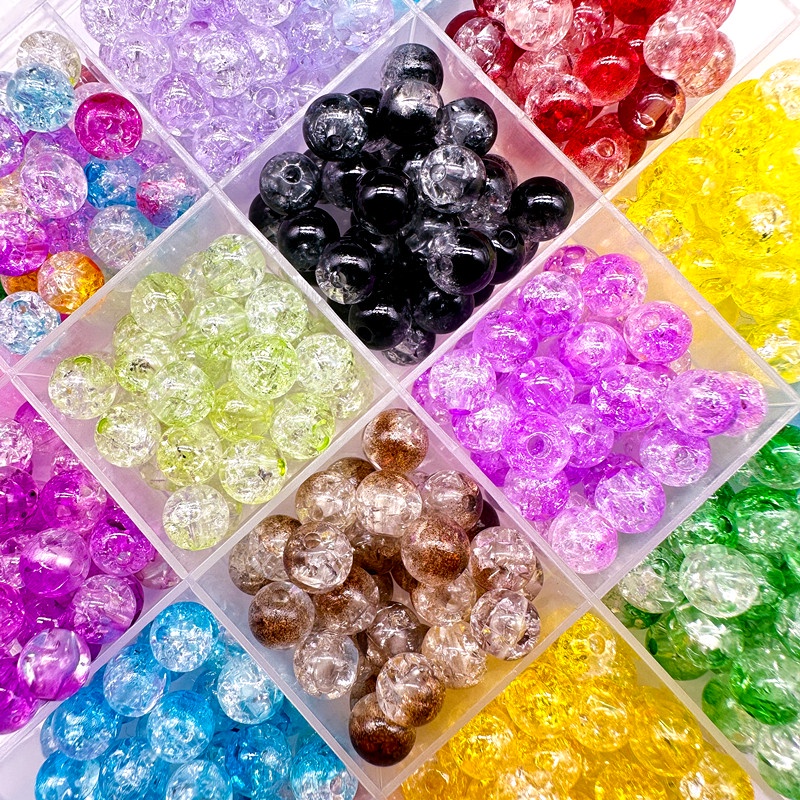 50Pcs/Pakc 8mm Acrylic Gradient Color Burst Pattern Round Beads DIY ...