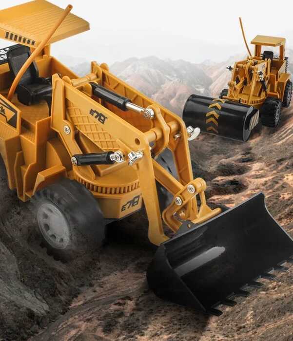 RC Engineering Truck 1:24 5CH Remote Control Shovel Loader Road Roller ...